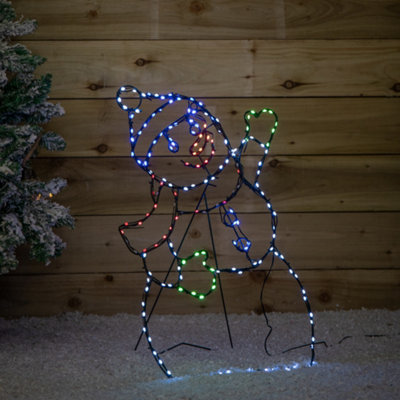 60cm x 38cm Light up FlexiBrights Christmas Snowman with 177 Multi ...