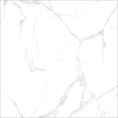 60cm X 60cm Alpine Marble Effect High Gloss Floor and Wall Tiles 20 ...