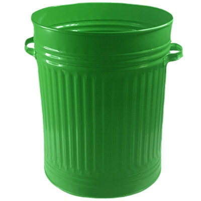 60L Green Retro Bin Vintage Style Metal Dustbin with Lid Classic Bin ...
