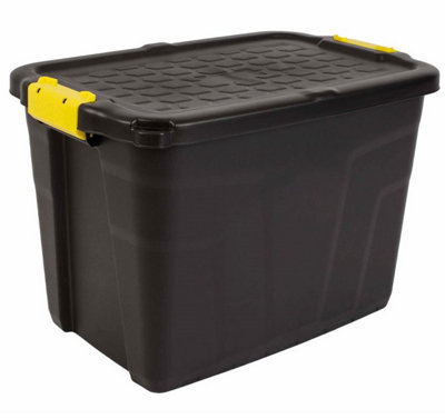 60L Heavy Duty Storage Tub Sturdy, Lockable, Stackable and Nestable ...