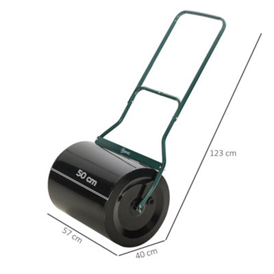 60L Steel Garden Roller Push Pull w Fillable Cylinder Water Rolling Drum