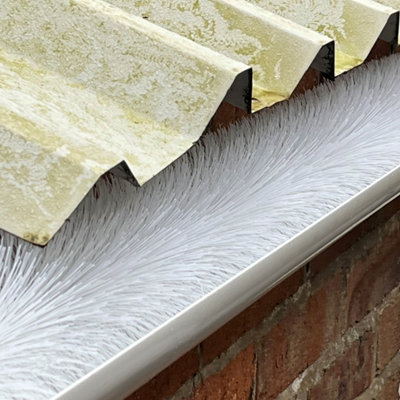 60m White Gutter Brush Leaf & Moss Guard | DIY at B&Q