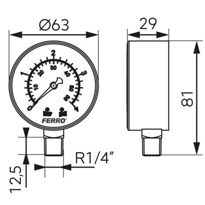 60mm 10bar 150psi Pressure Gauge Water 1/4inch Bspt Side Entry Manometer