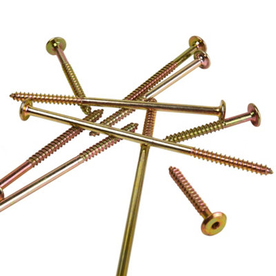 60mm Furniture Wood/Timber Connector Screws Hex Drive Steel Flat Head ...