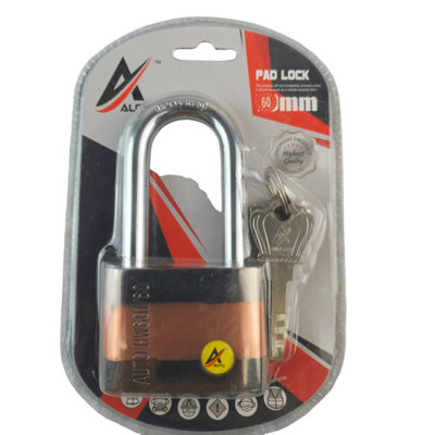 60mm Padlock Swift Shackle Lock 4 Keys