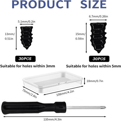 60pc Tubeless Tyre Puncture Repair Screw Plug Kit for Car Bike Motorcycle