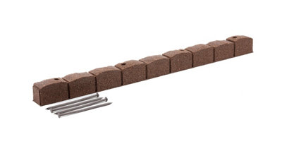 60pcs Brown Roman Stone Lawn Edging Rubber Garden Border - Half Pallet