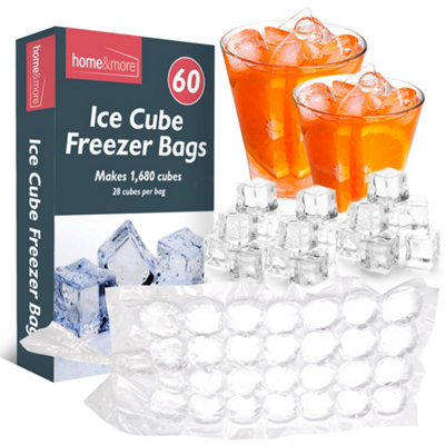 60pk Ice Cube Freezer Bags - Can Make 1,680 Ice Cubes - Odour Free ...