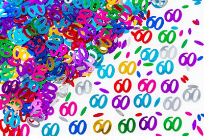 60th Birthday Confetti Multicolour 1 pack x 14 grams birthday ...