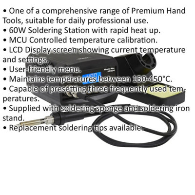 60W Electric Soldering Station / Solder Iron - 150 to 450 Degrees C ...