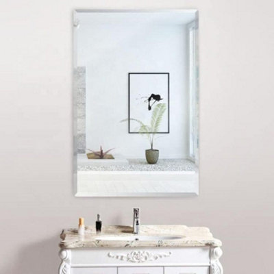 60x80cm Frameless Rectangle Wall Mounted Mirror
