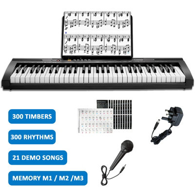 61 Key Electronic Teaching Keyboard Digital Music Piano Instrument with Microphone