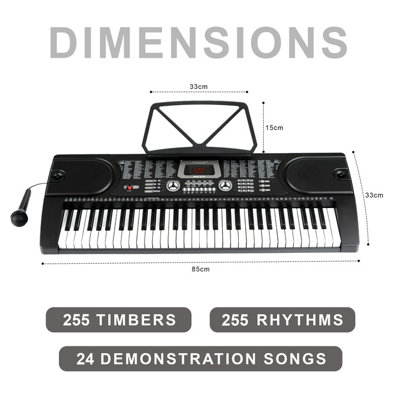 61 Key Electronic Teaching Keyboard with Digital Piano & Microphone ...