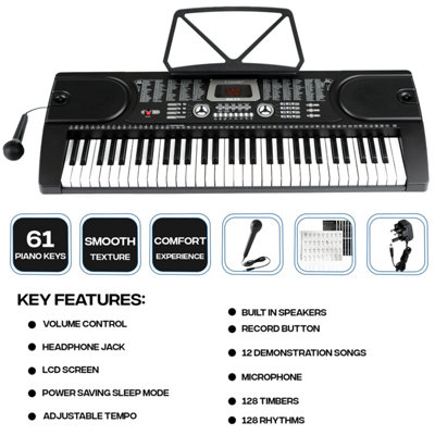 61 Key Electronic Teaching Keyboard with Digital Piano & Microphone ...