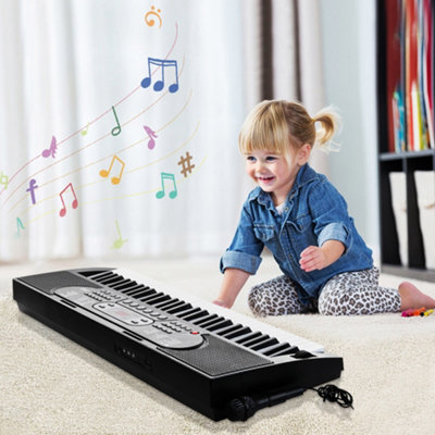 61 Key Portable Electronic Keyboard with Microphone and Keyboard Sticker