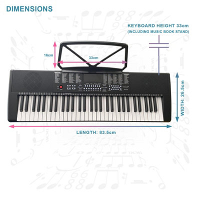 61 Key Teaching Electronic Keyboard Digital Piano Music Instrument with Microphone