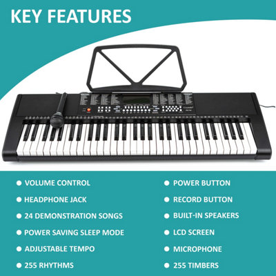 61 Key Teaching Electronic Keyboard Digital Piano Music Instrument with ...