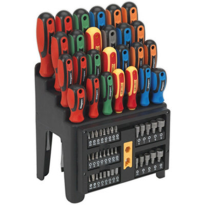 61-Piece Large Screwdriver and Nut Driver Set with Colour Coding and ...