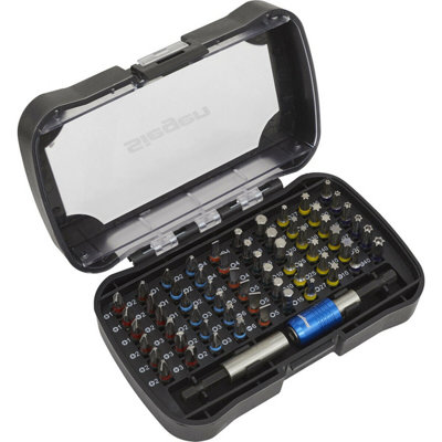 62 Piece Colour-Coded Power Tool Bit Set - Slotted Phillips Hex Torx ...