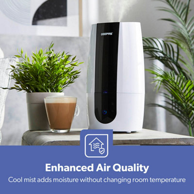 Geepas 2.6L Humidifier Quiet Cool Mist, Aroma Tray, Auto Shut-Off ...