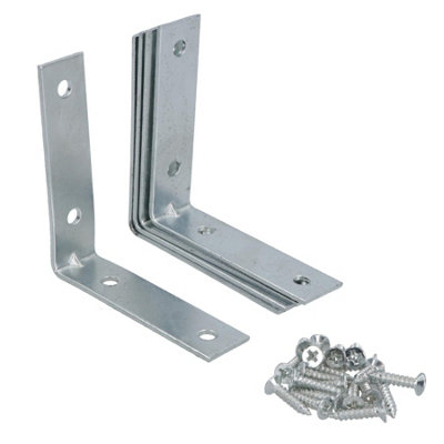 63.5mm (2.5in) Corner Brace Bracket Set L Shaped Mending Reinforcing ...