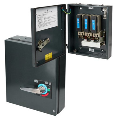 63Amp TPN Switch Fuse 3Phase Industrial Steel Metal Enclosure