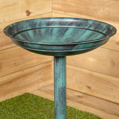 63cm Verdi Green Traditional Garden Patio Resin Bird Bath