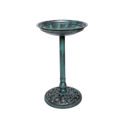 63cm Verdi Green Traditional Garden Patio Resin Bird Bath