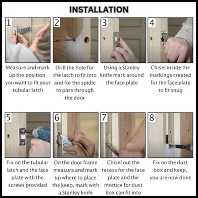 63mm Tubular Mortice Latch Chrome Plated Door Latch CE1121 Fire Rated ...