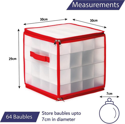 64 Bauble Storage Box With Carry Handles
