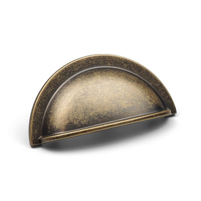 64mm Antique Brass Cabinet Cup Handle Rustic Half Moon Cupboard Door ...
