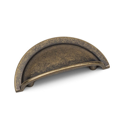 64mm Antique Brass Cabinet Cup Handle Rustic Half Moon Cupboard Door ...