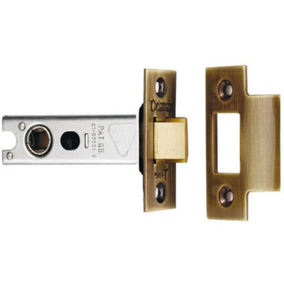 64mm Heavy Sprung Tubular Door Latch Square Strike Plate Forend Antique ...