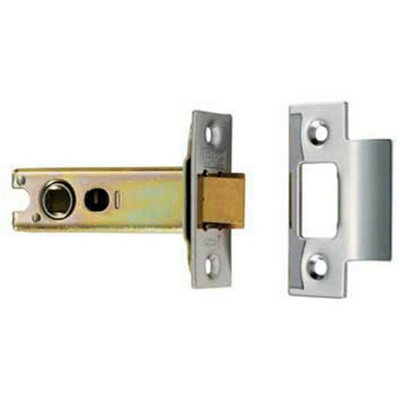64mm Heavy Sprung Tubular Latch Square Electro Brassed/Satin Stainless ...