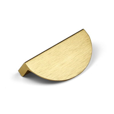 64mm Satin Brass Cup Cabinet Handle Half Moon Gold Kitchen Cupboard ...