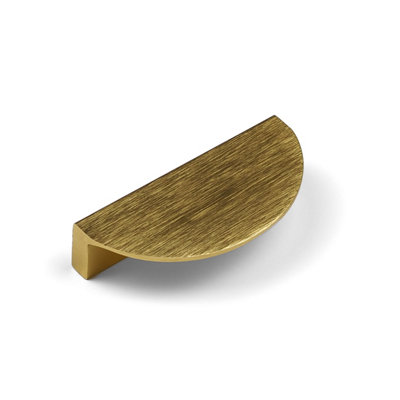 64mm Satin Brass Cup Cabinet Handle Half Moon Gold Kitchen Cupboard ...