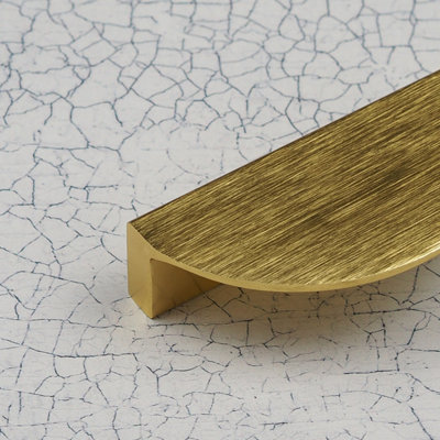 64mm Satin Brass Cup Cabinet Handle Half Moon Gold Kitchen Cupboard ...