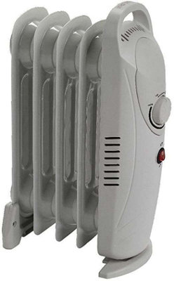 650w 5 FIN OIL FILLED RADIATOR, GREY, 3 HEAT SETTINGS, PORTABLE ...