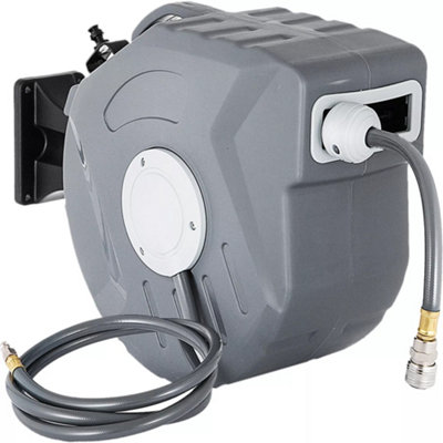 65ft 20m Air Line Compressor Air Hose Reel Retractable Wall Mount Tube ...