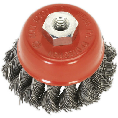 65mm Twisted Knot Wire Cup Brush Wheel - Steel Filaments - M14 x 2mm Thread | £11.89 at B&Q