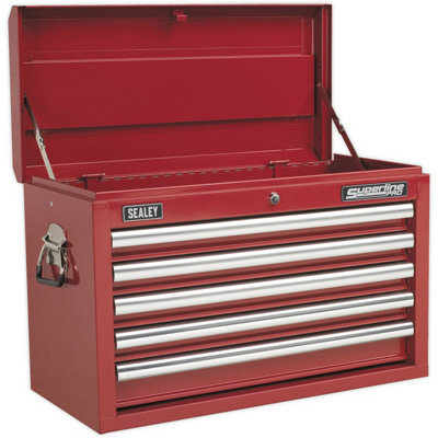 660 x 315 x 425mm RED 5 Drawer Topchest Tool Chest Lockable Storage ...