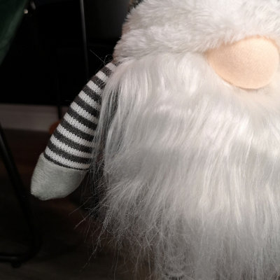 67cm Standing Plush Christmas Gonk with Grooved Hat in Grey