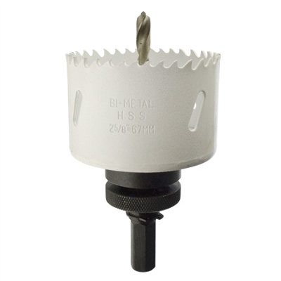 67mm HSS Hole Saw Holesaw Bi-Metal Blade Cutter Drill And Drill Adaptor ...