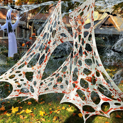 680 Sqft Cuttable Halloween Spider Web Decoration-Blood Stretchable ...