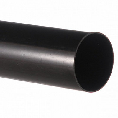 68mm Outdoor Downpipe Round Black PVC 1 Meter Length | DIY at B&Q