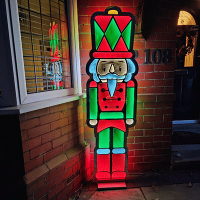 6ft (1.8m) Tall Light up Christmas Nutcracker Infinity Decoration with ...