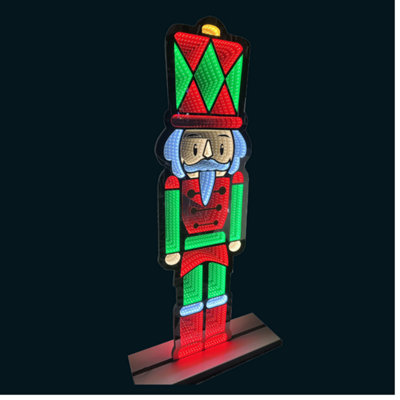 6ft (1.8m) Tall Light up Christmas Nutcracker Infinity Decoration with ...