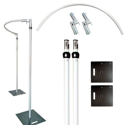 6ft - 10ft Portable Pipe and Drape Curved Backdrop Stand with ...