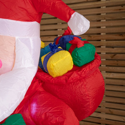 6ft (190cm) LED Christmas Inflatables Outdoor Santa Claus With Gifts ...