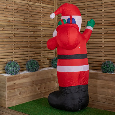 6ft (190cm) LED Christmas Inflatables Outdoor Santa Claus With Gifts ...